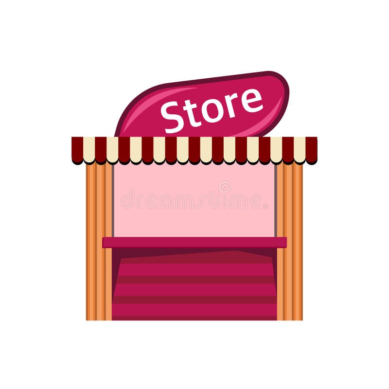 Flat Illustration of Street Stall Icon for Web Design. Flat Design Modern Illustration Concept ...
