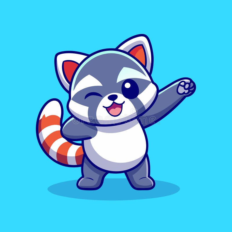 Cute Raccoon Cartoon Vector Art Icon Illustration Stock Vector ...