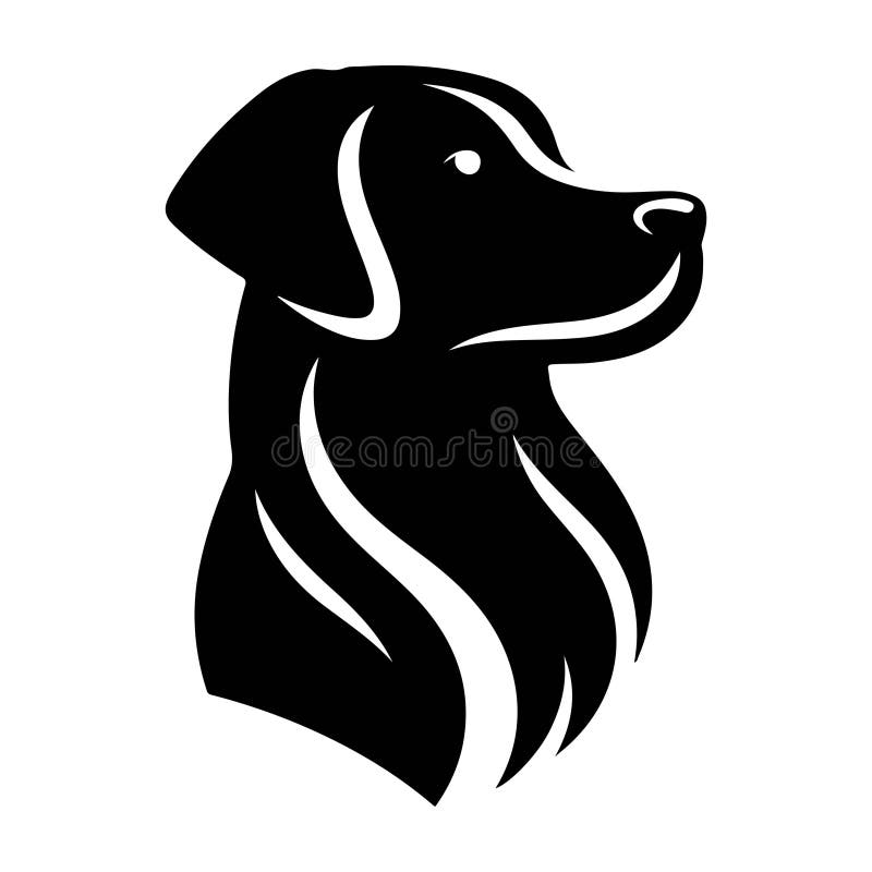 Black Dog Logo Icon Silhouette Vector Art Illustration with White ...