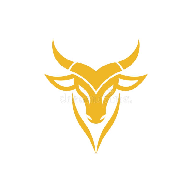 Golden Bull Logo Icon Vector Art Illustration Stock Illustration ...