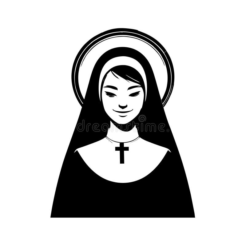The Nun Vector Silhouette for Illustration Stock Vector - Illustration ...