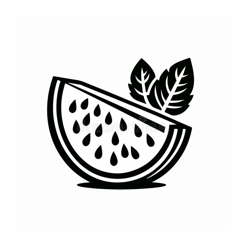 Simple Vector Illustration of a Half-watermelon Stock Vector ...