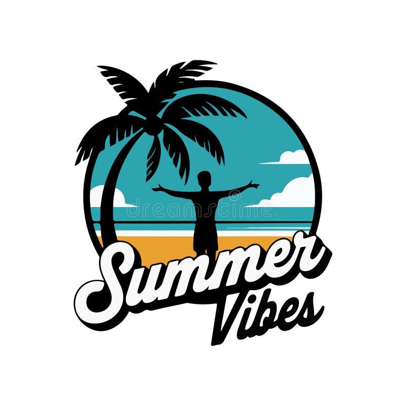 Summer Vibes Vector Art Illustration Stock Vector - Illustration of ...