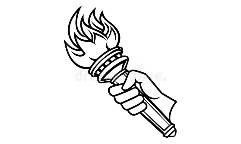 Hand Holding Flaming Torch, Hand Holding Torch Icon, Black Torch Icon ...