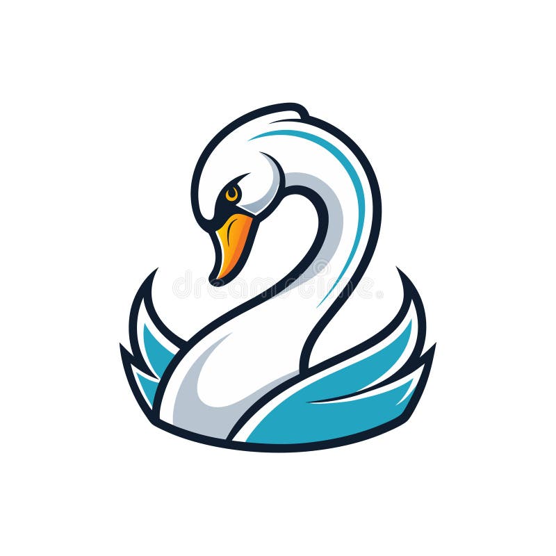 Elegant Line Art Swan Logo Vector Illustration Stock Vector ...
