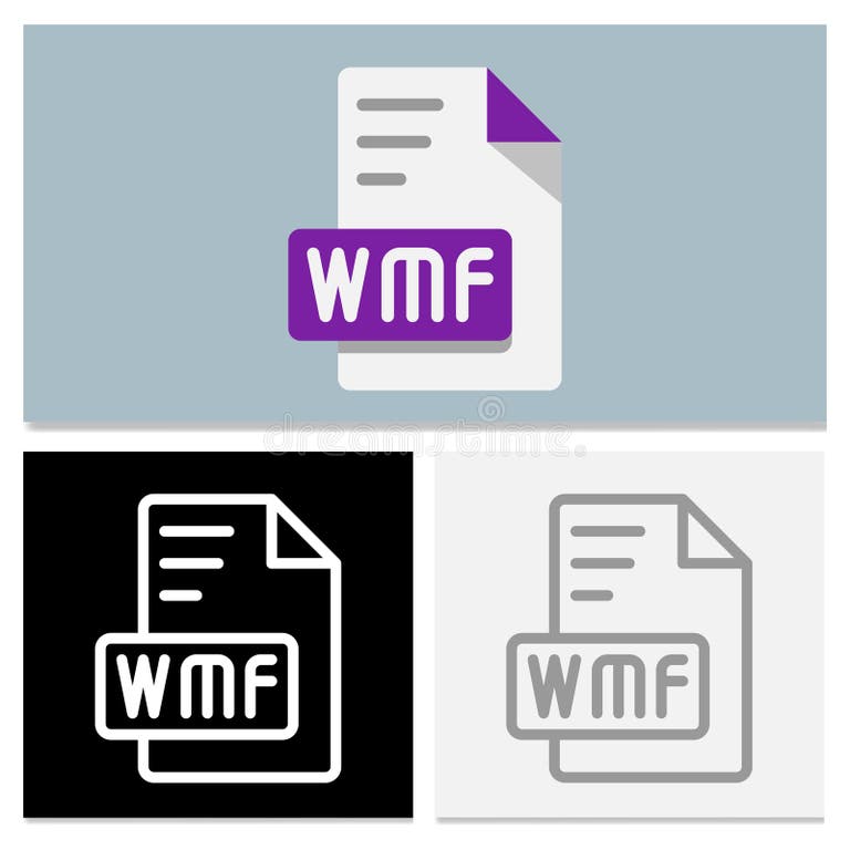 Set Wmf Document File Format. File Type Flat Icon for Digital and ...