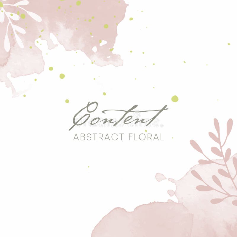 Aesthetic Floral Watercolor Background. Abstract Design for Social ...