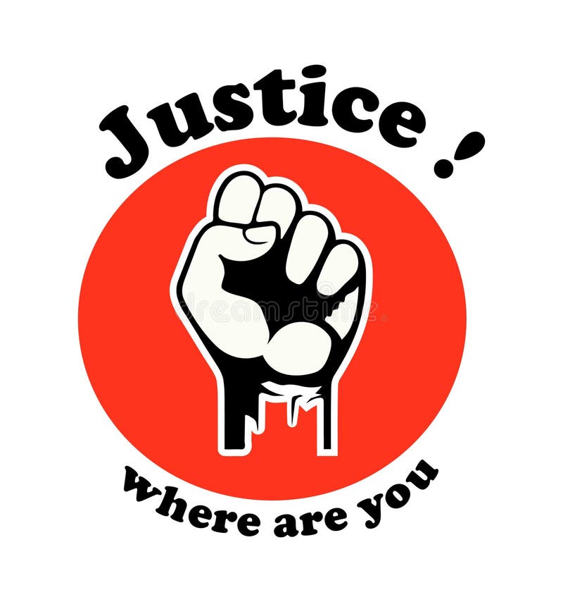 Justice Against Oppression Icon of Raised Hand Symbolizing Peaceful ...