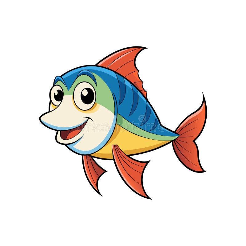 Fish Carton Vector Art Illustration Stock Vector - Illustration of ...