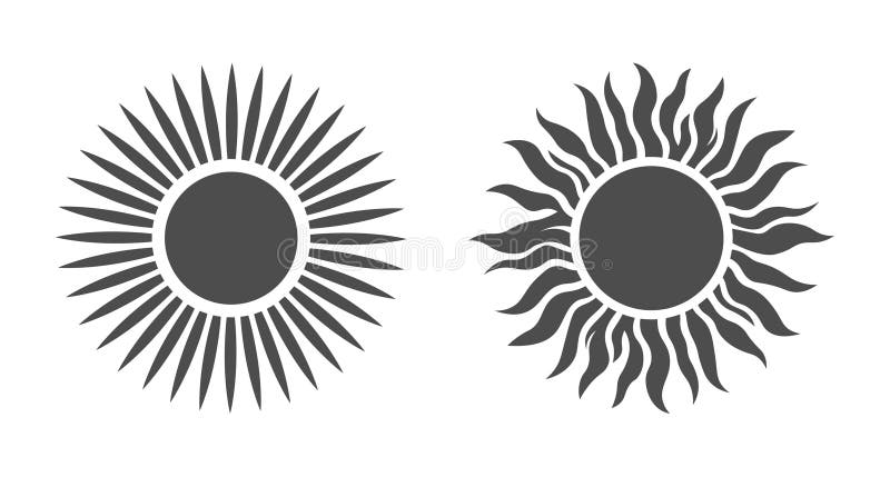 Modern Simple Flat Abstract Bright Sun Icon Isolated on White ...