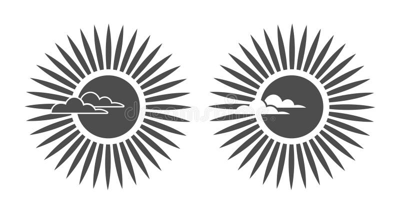 Modern Simple Flat Abstract Bright Sun Icon Isolated on White ...