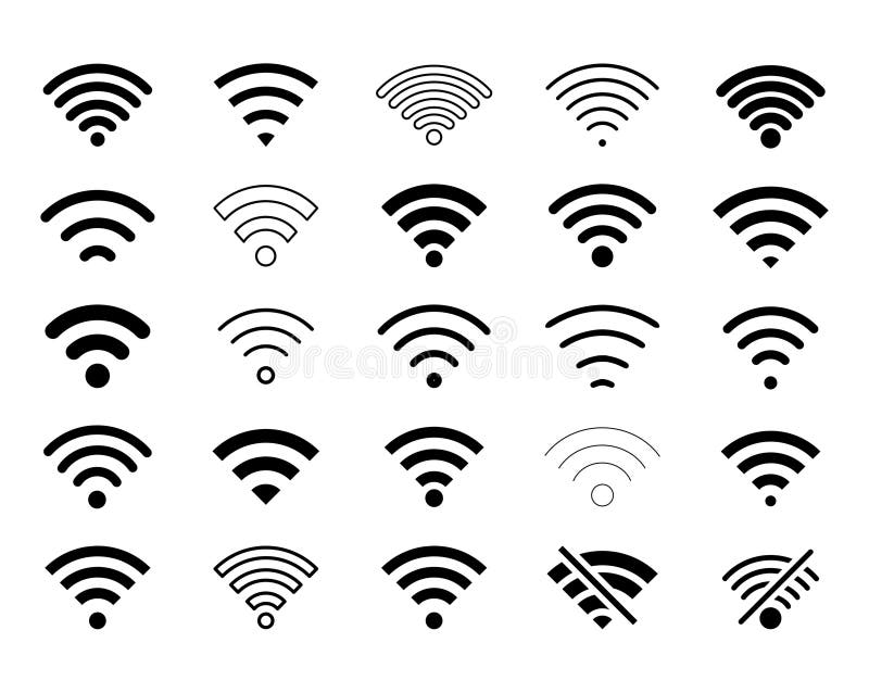 Set of Hotspot, Internet, or Icons, Vector File Stock Illustration ...