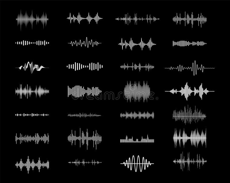 Set of Music Wave Icons, Vector File Stock Vector - Illustration of ...