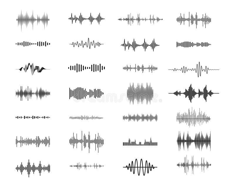 Set of Music Wave Icons, Vector File Stock Vector - Illustration of ...