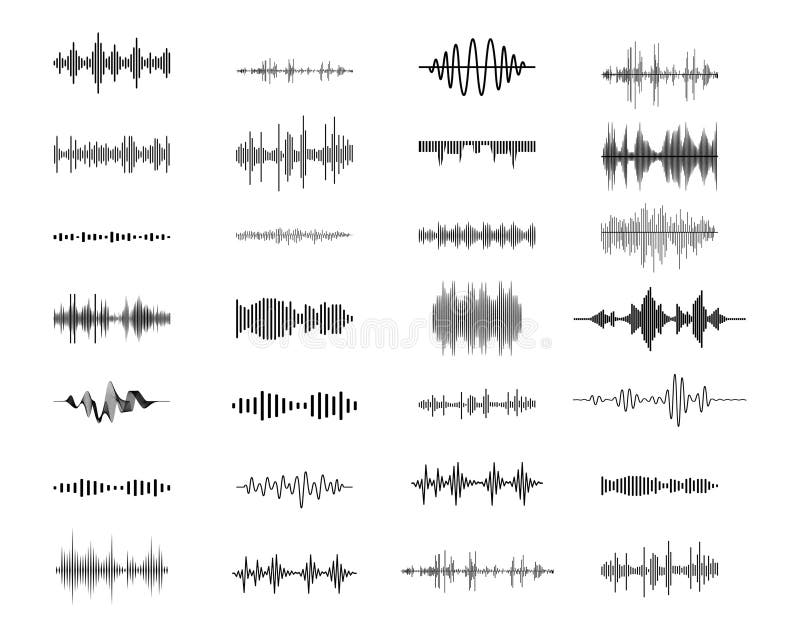 Set of Music Wave Icons, Vector File Stock Illustration - Illustration ...