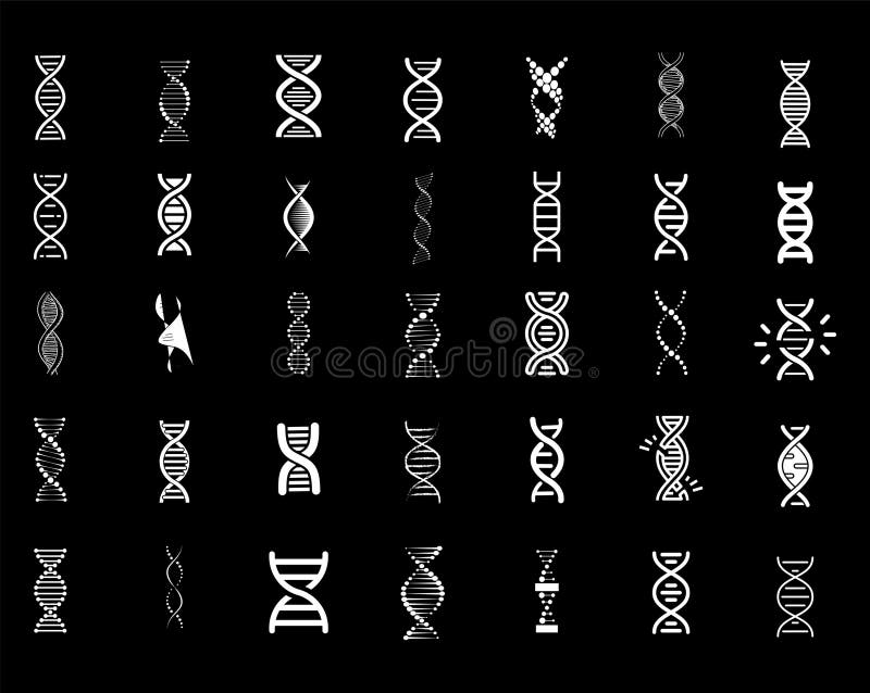 Set of DNA Icons, Vector File. Stock Illustration - Illustration of ...