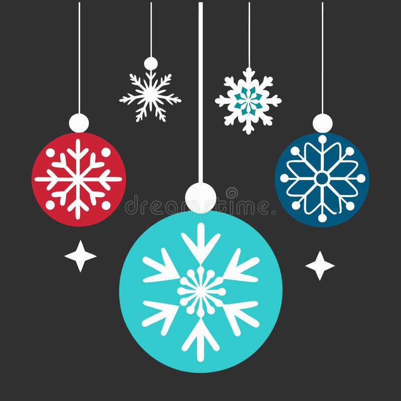 Elegant Merry Christmas White Card with Decorative Hanging Ornaments ...