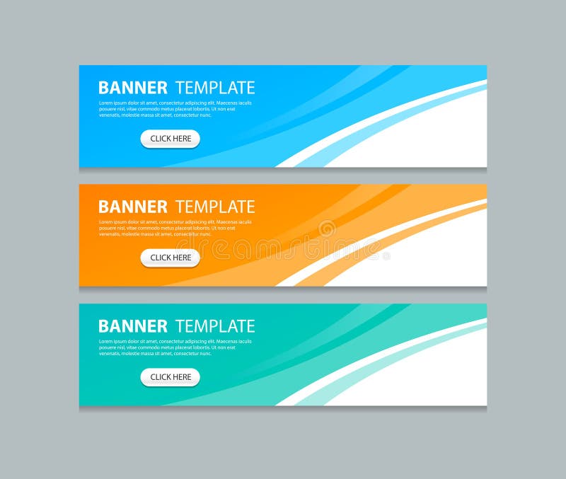 Abstract Web Banner Design Template Background Set Stock Vector ...