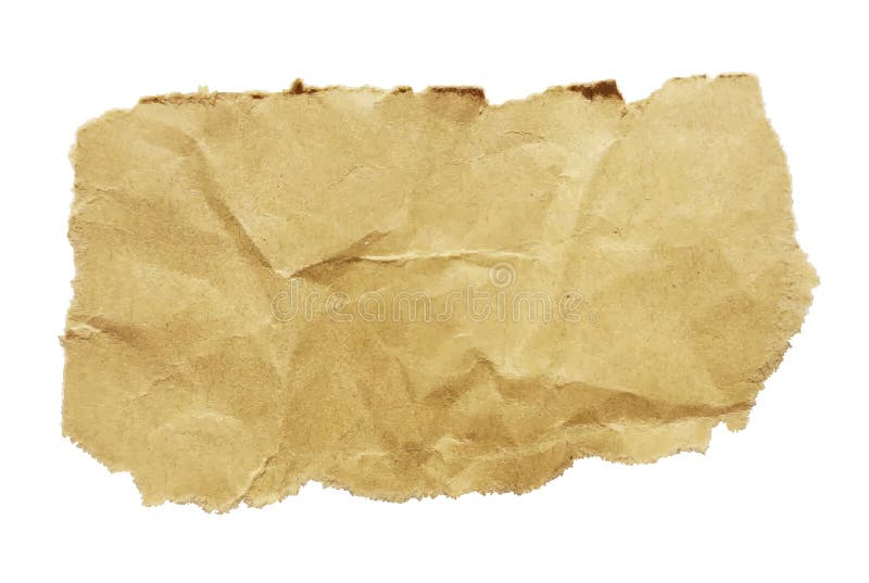 Crumpled Torn Scrap of Old Paper with Shadow. Vector Template for Title ...