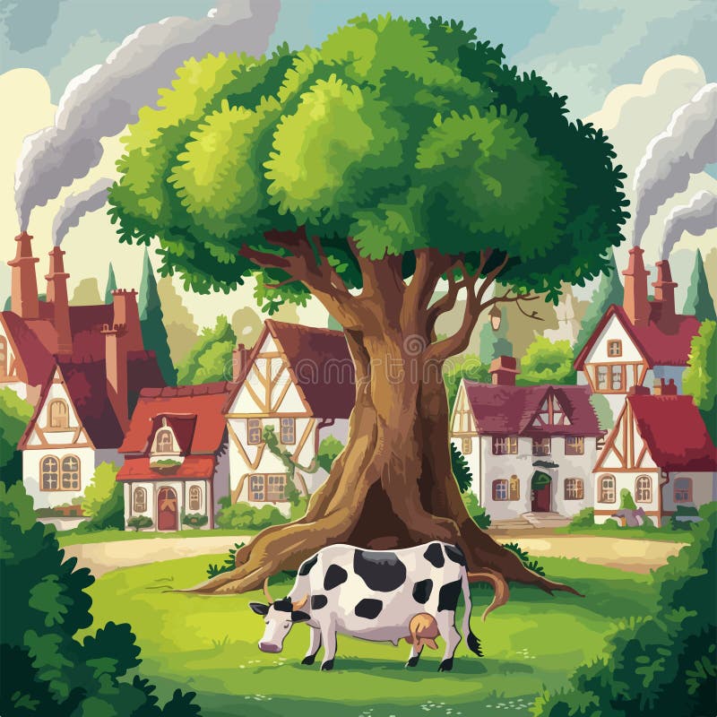 Beautiful Peaceful Environment Amidst Green Village and Scenery. Stock ...