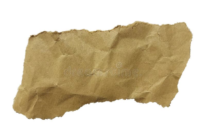 Crumpled Ripped Torn Scrap of Old Paper or Cardboard for Title, Text ...
