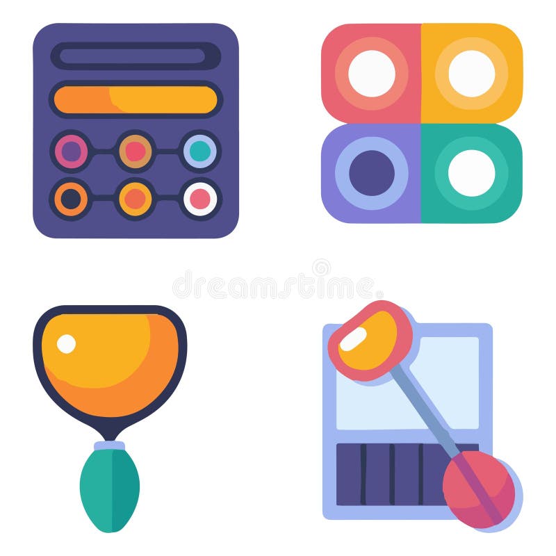 4 Combinations of Flat Icons Stock Vector - Illustration of range ...