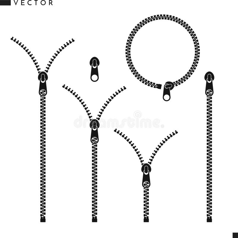 Zipper Silhouette Isolated. Vector Illustration Stock Vector ...