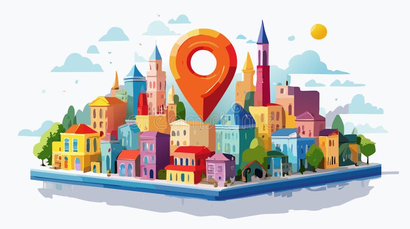 Colorful Illustration Designed for Symbol of Location. Stock ...