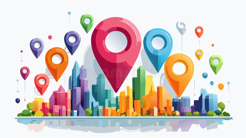 Colorful Illustration Designed for Symbol of Location. Stock ...