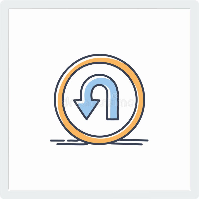 Vector Icon Created for Symbol Indicates Direction of U Turn. Stock ...