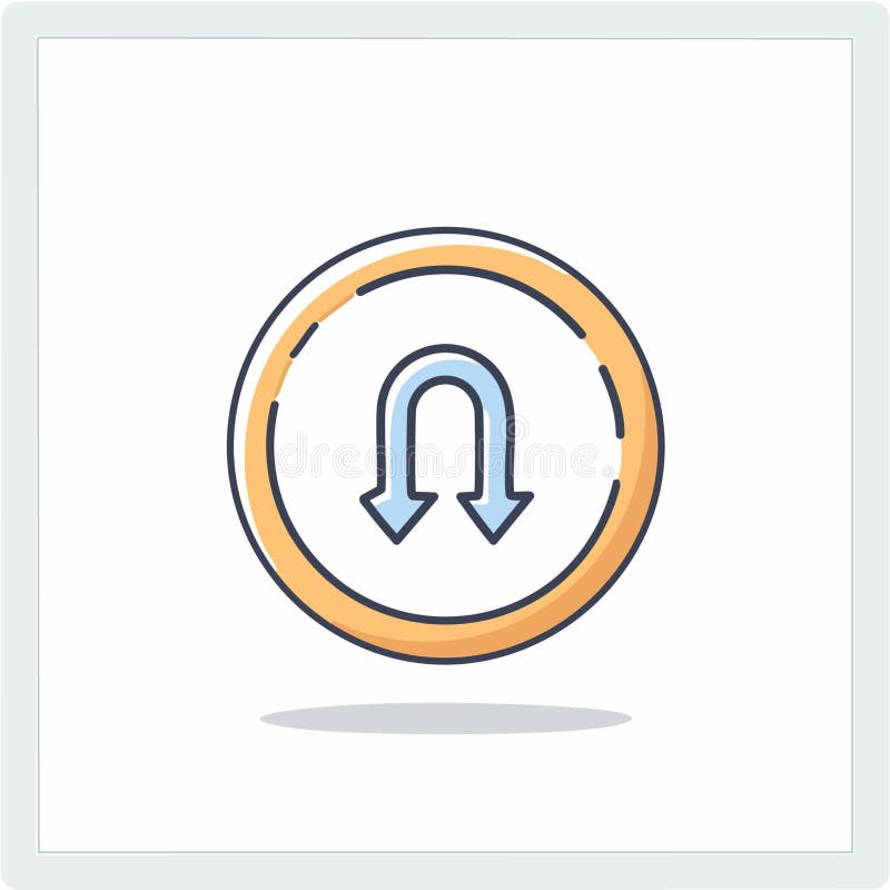 Vector Icon Created for Symbol Indicates Direction of U Turn. Stock ...