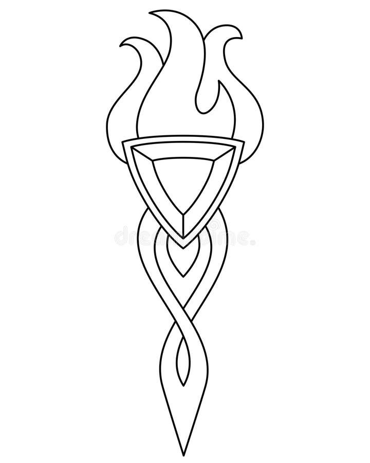 Decorative Element with Precious Crystal, Weaving and Fire - Vector ...