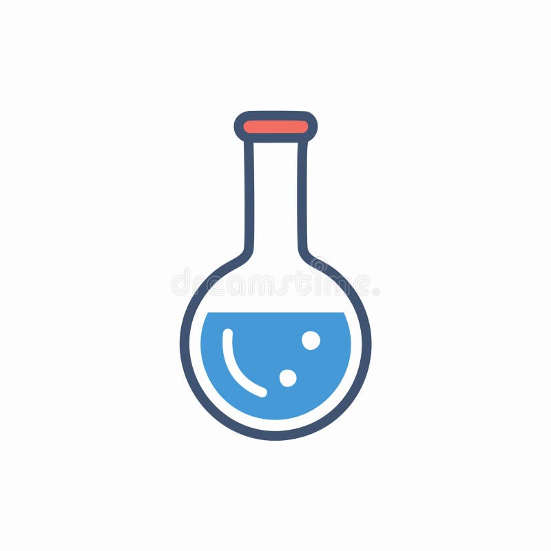 Vector Illustrations Icon Designed for Symbol of Glass Flask. Stock ...