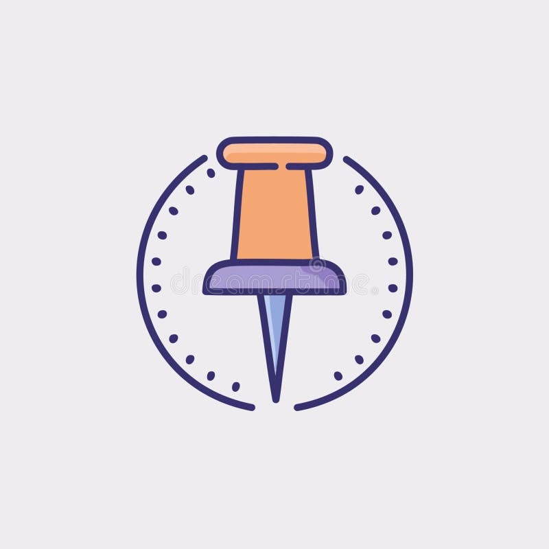 Vector Illustrations Icon Designed for Symbol of Pinned. Stock ...