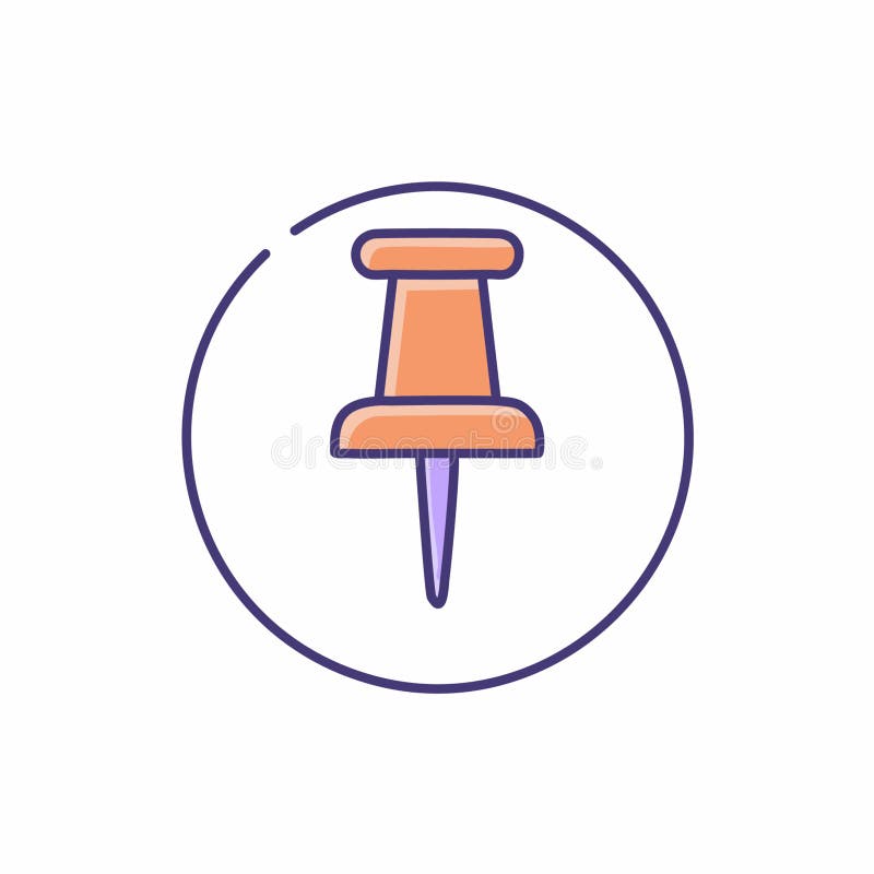Vector Illustrations Icon Designed for Symbol of Pinned. Stock ...