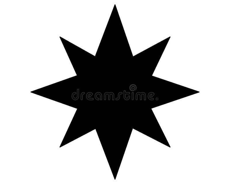 Eight-pointed Star Black Silhouette - Vector Silhouette Image Stock ...