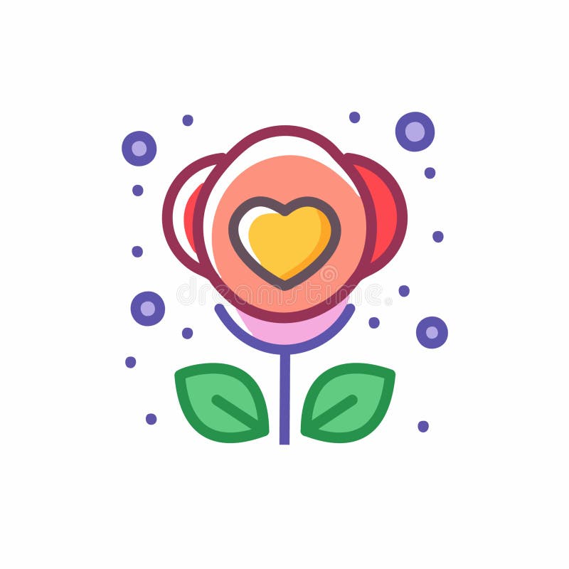 Drawing Design for Symbol of Rose Represents Love. Stock Illustration ...