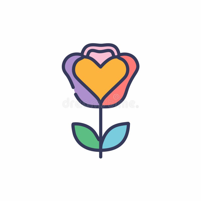 Drawing Design for Symbol of Rose Represents Love. Stock Illustration ...