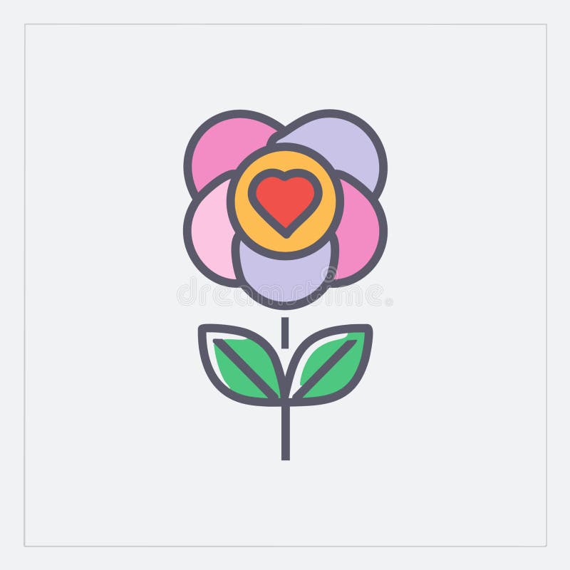 Drawing Design for Symbol of Rose Represents Love. Stock Illustration ...
