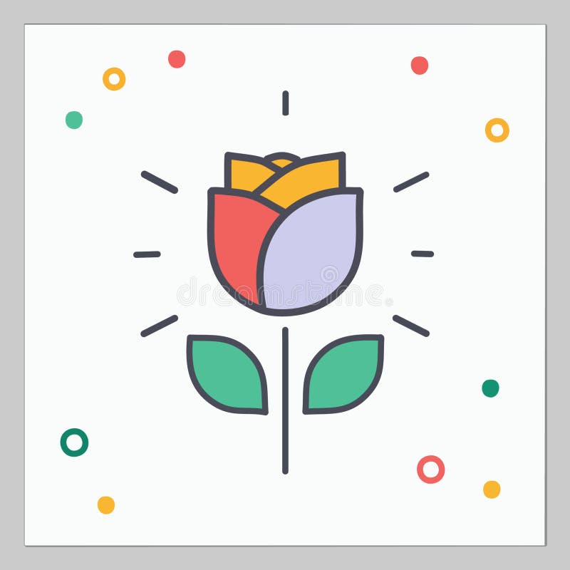 Drawing Design for Symbol of Rose Represents Love. Stock Illustration ...