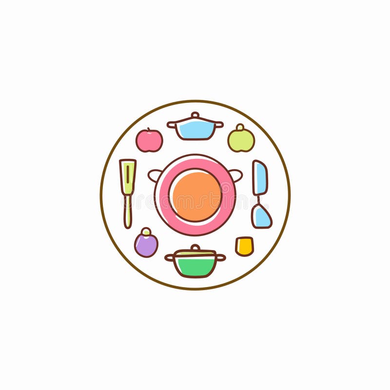 Symbol Designed Which Represents the Cooking. Stock Illustration ...
