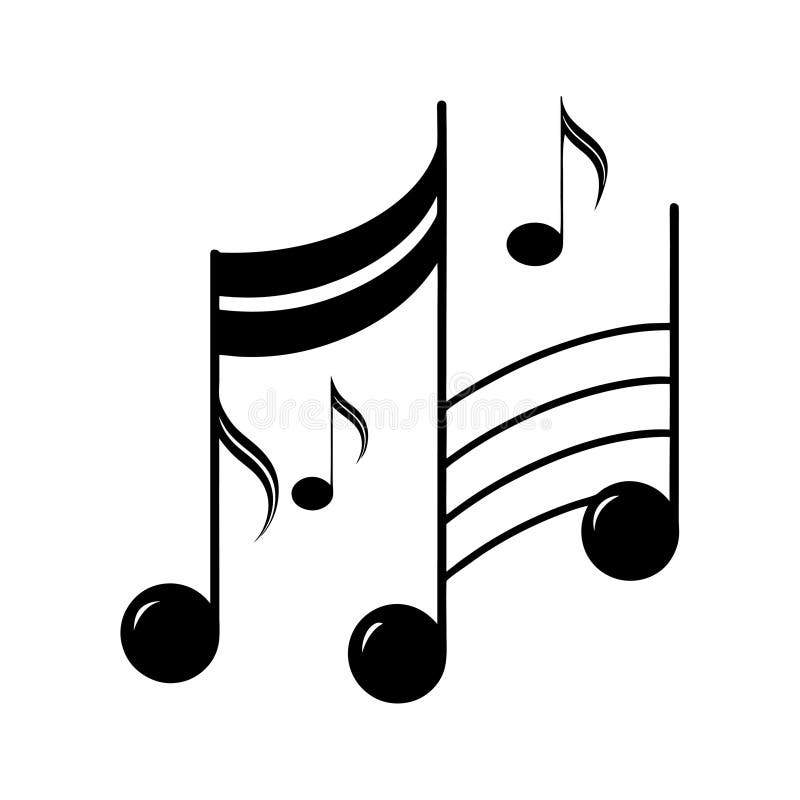 Dynamic Music Notes Wave Melody Vector Illustration Stock Illustration ...