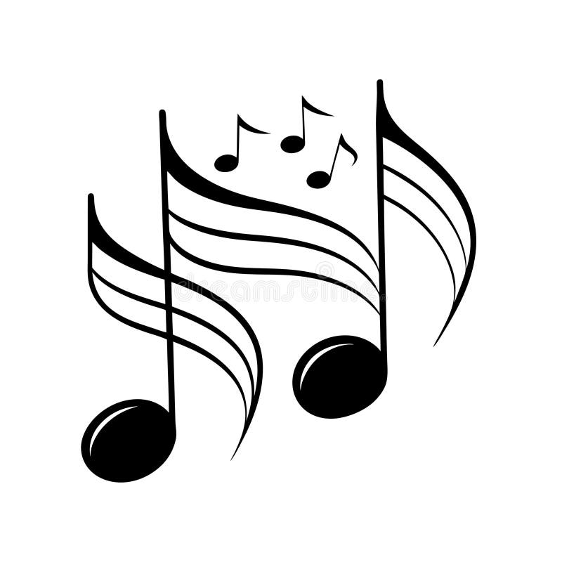 Dynamic Music Notes Wave Melody Vector Illustration Stock Illustration ...