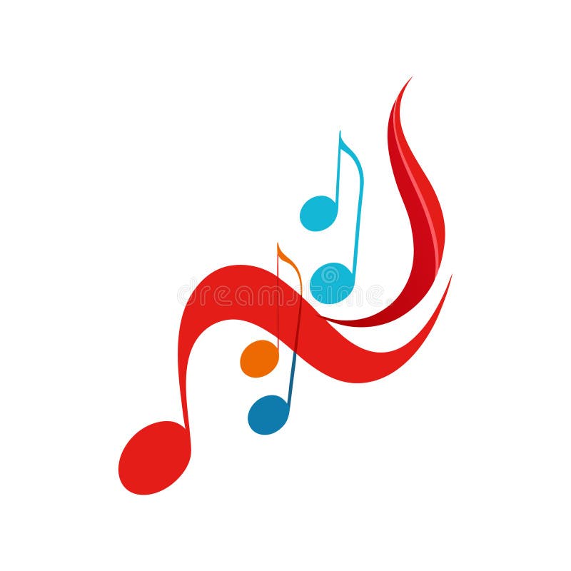 Dynamic Music Notes Wave Melody Vector Illustration Stock Illustration ...
