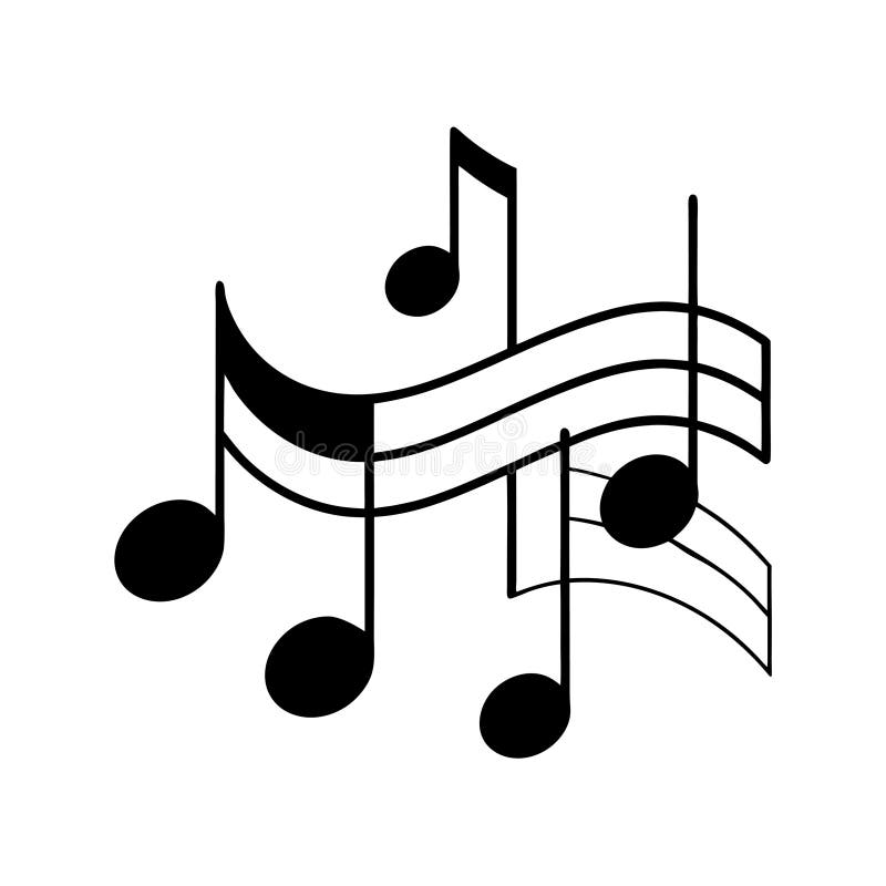 Dynamic Music Notes Wave Melody Vector Illustration Stock Illustration ...