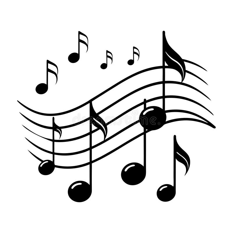 Dynamic Music Notes Wave Melody Vector Illustration Stock Vector ...