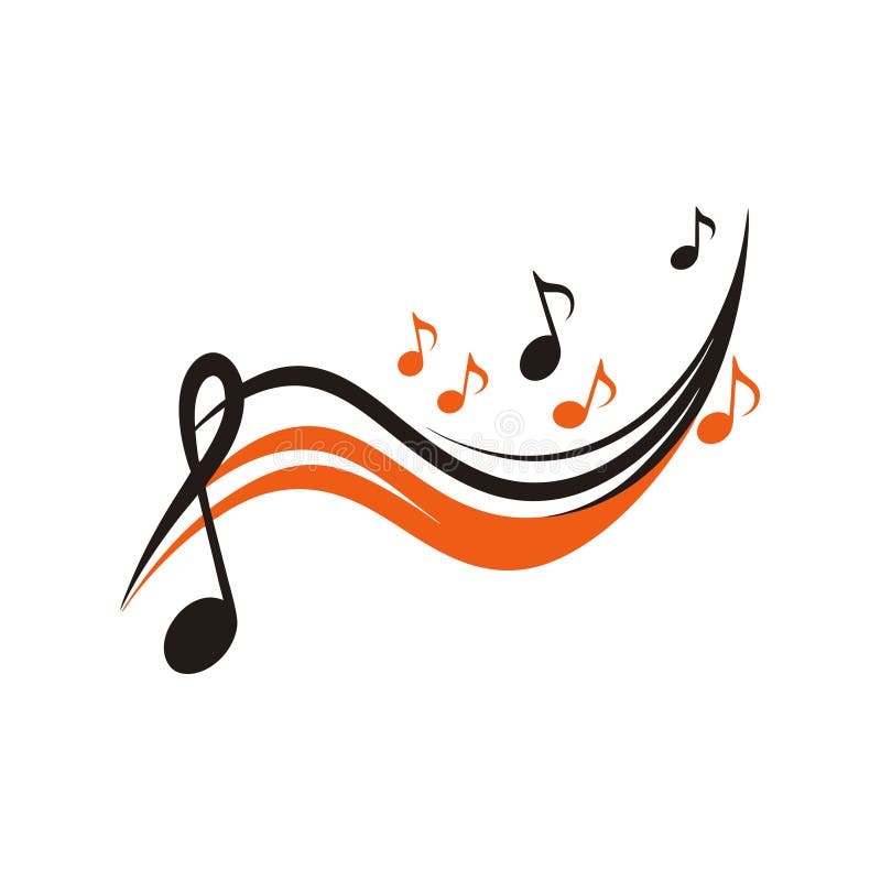 Dynamic Music Notes Wave Melody Vector Illustration Stock Vector ...