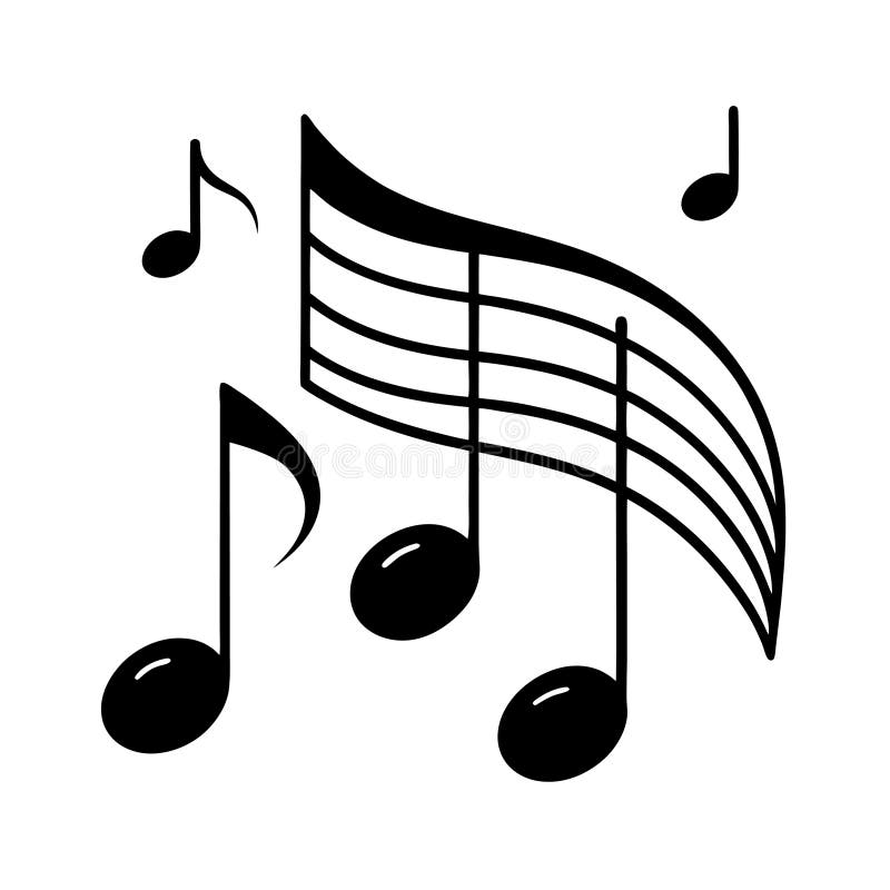 Dynamic Music Notes Wave Melody Vector Illustration Stock Vector ...