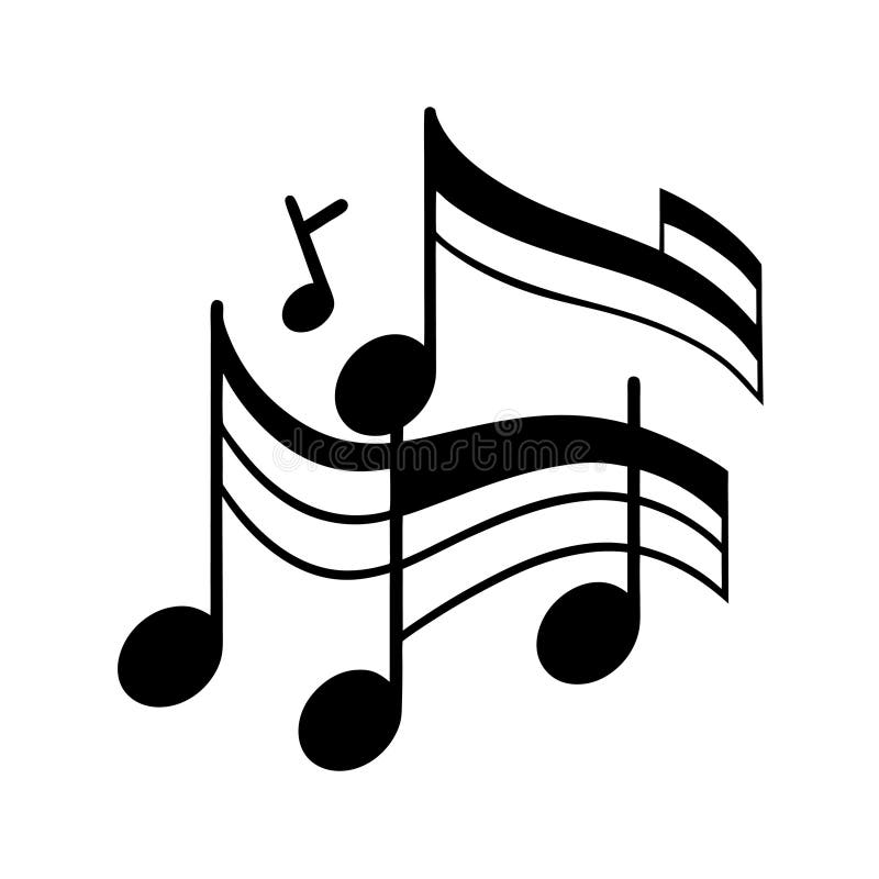 Dynamic Music Notes Wave Melody Vector Illustration Stock Illustration ...