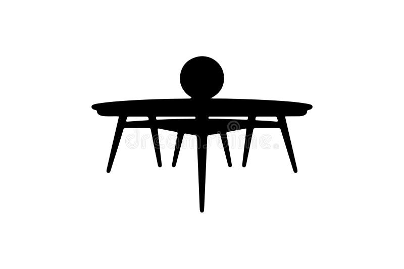 A Table and Chair Silhouette Vector Art Illustration. Stock Vector ...